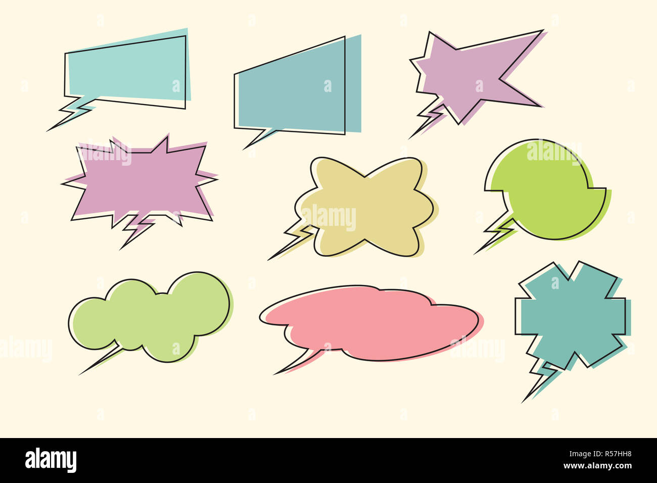 set comic book speech bubbles Stock Photo - Alamy