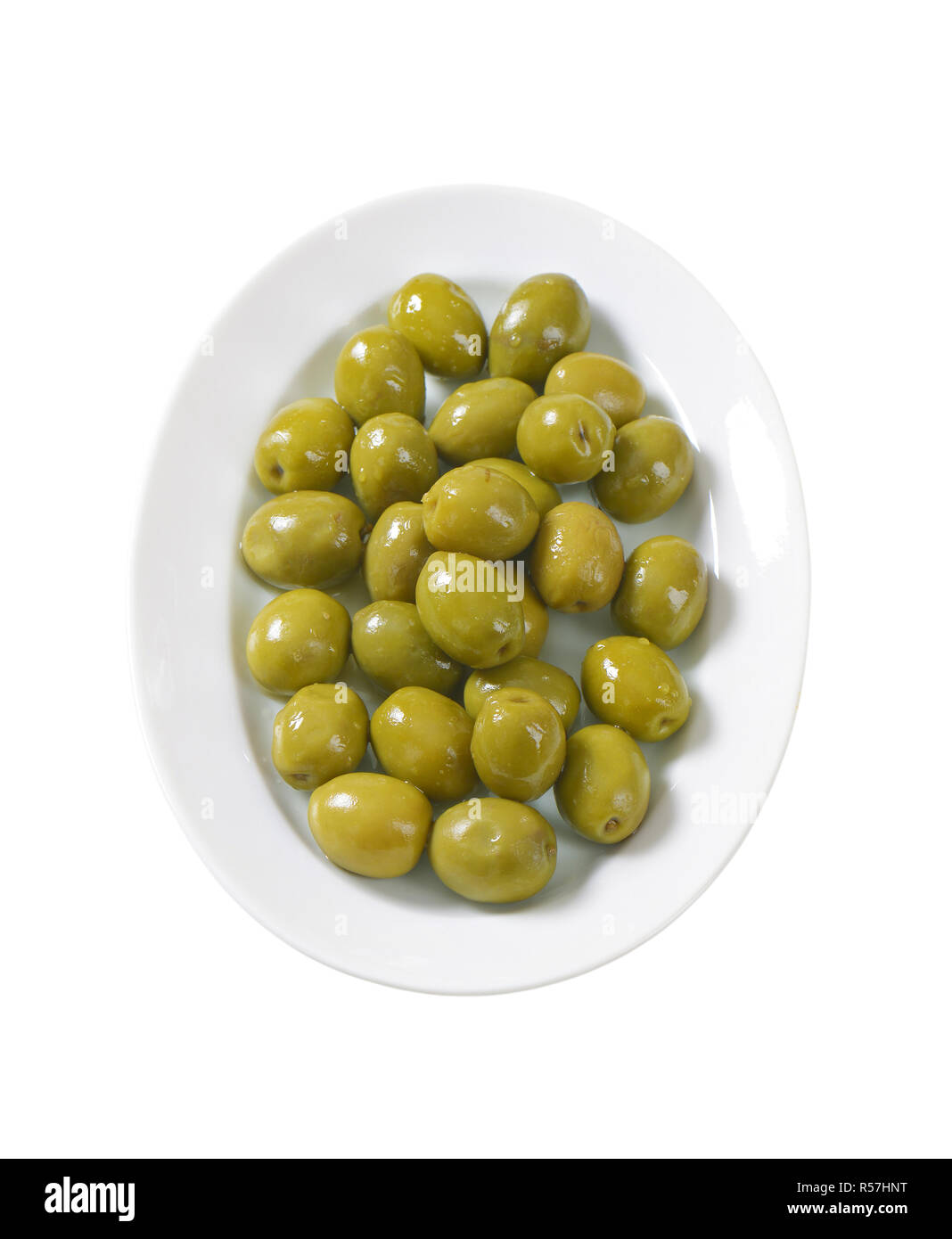 Plate green olives top Cut Out Stock Images & Pictures - Alamy