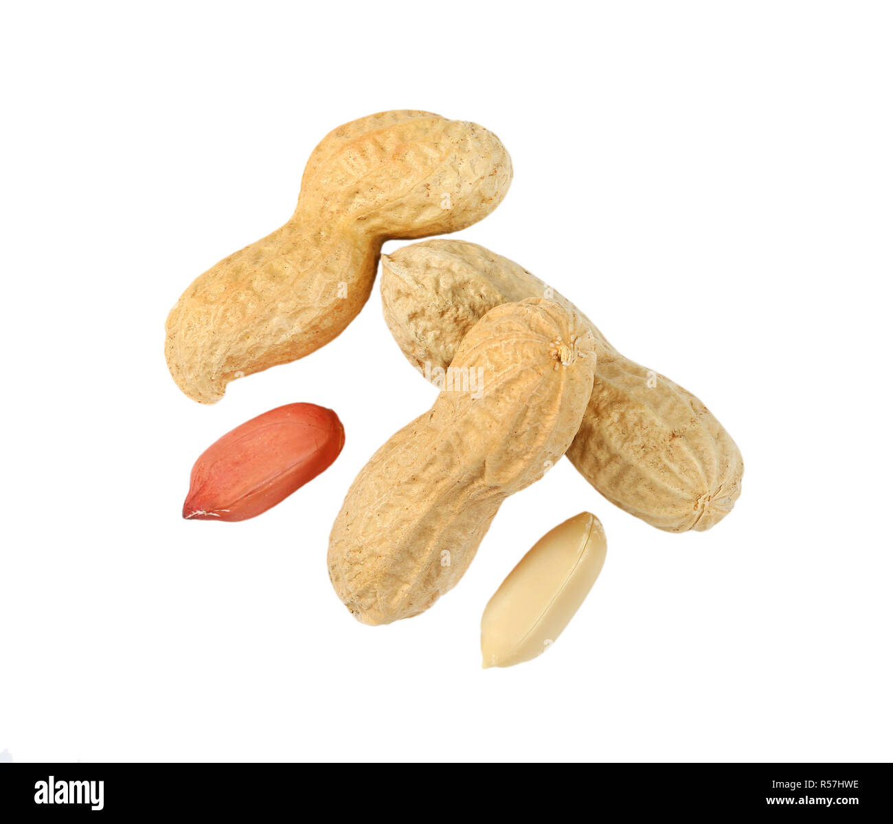 peeled and unpeeled peanuts Stock Photo - Alamy