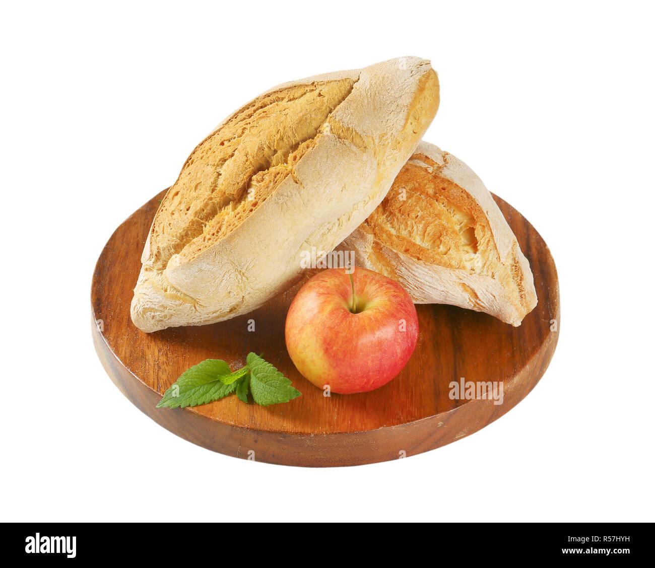 two rustic bread rolls Stock Photo - Alamy