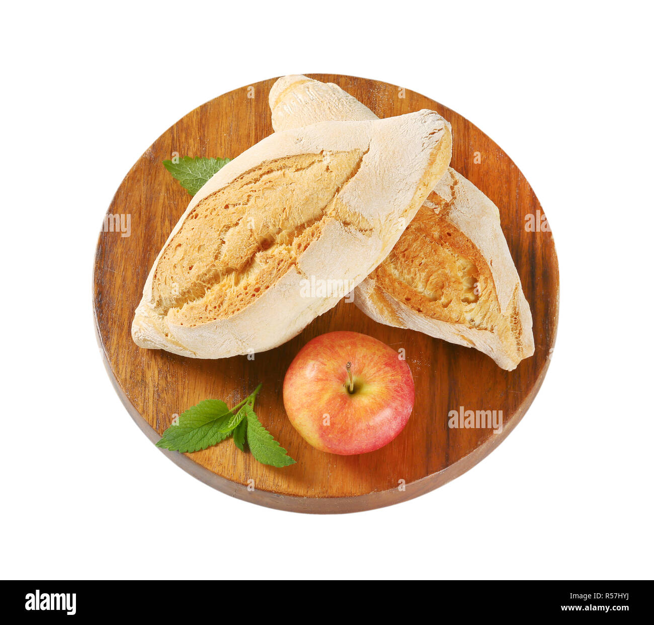 two rustic bread rolls Stock Photo - Alamy