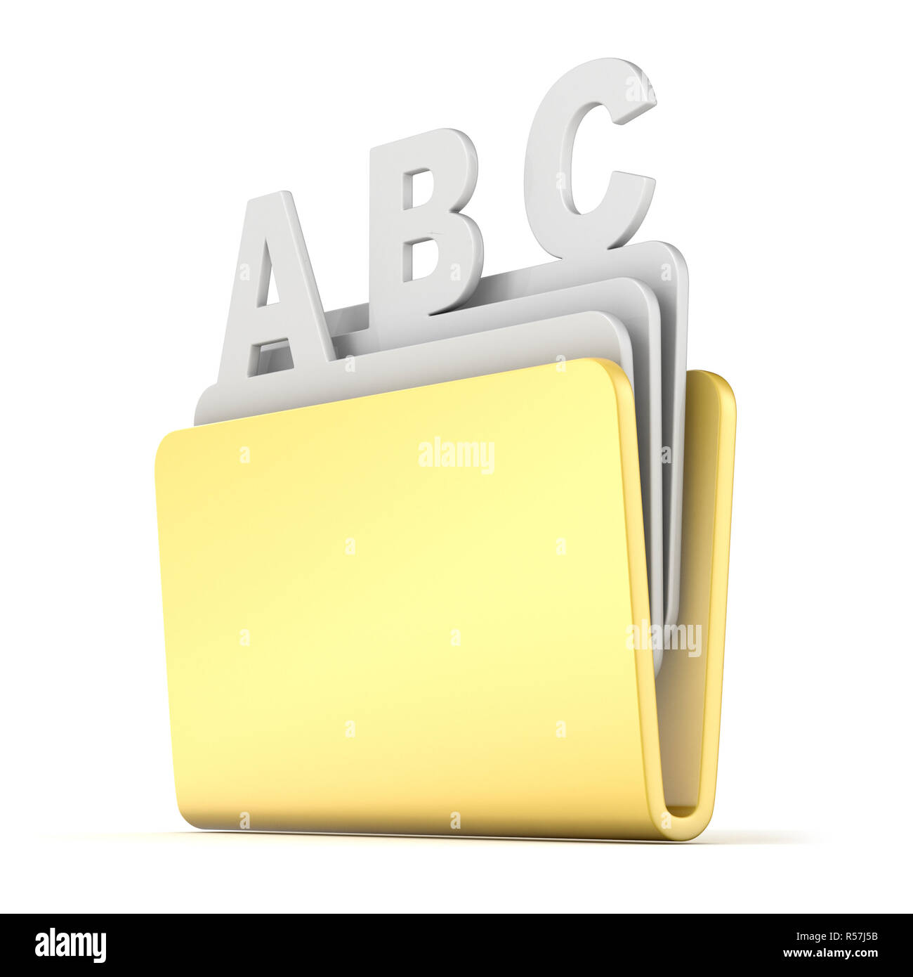 Computer folder with ABC files 3D Stock Photo - Alamy