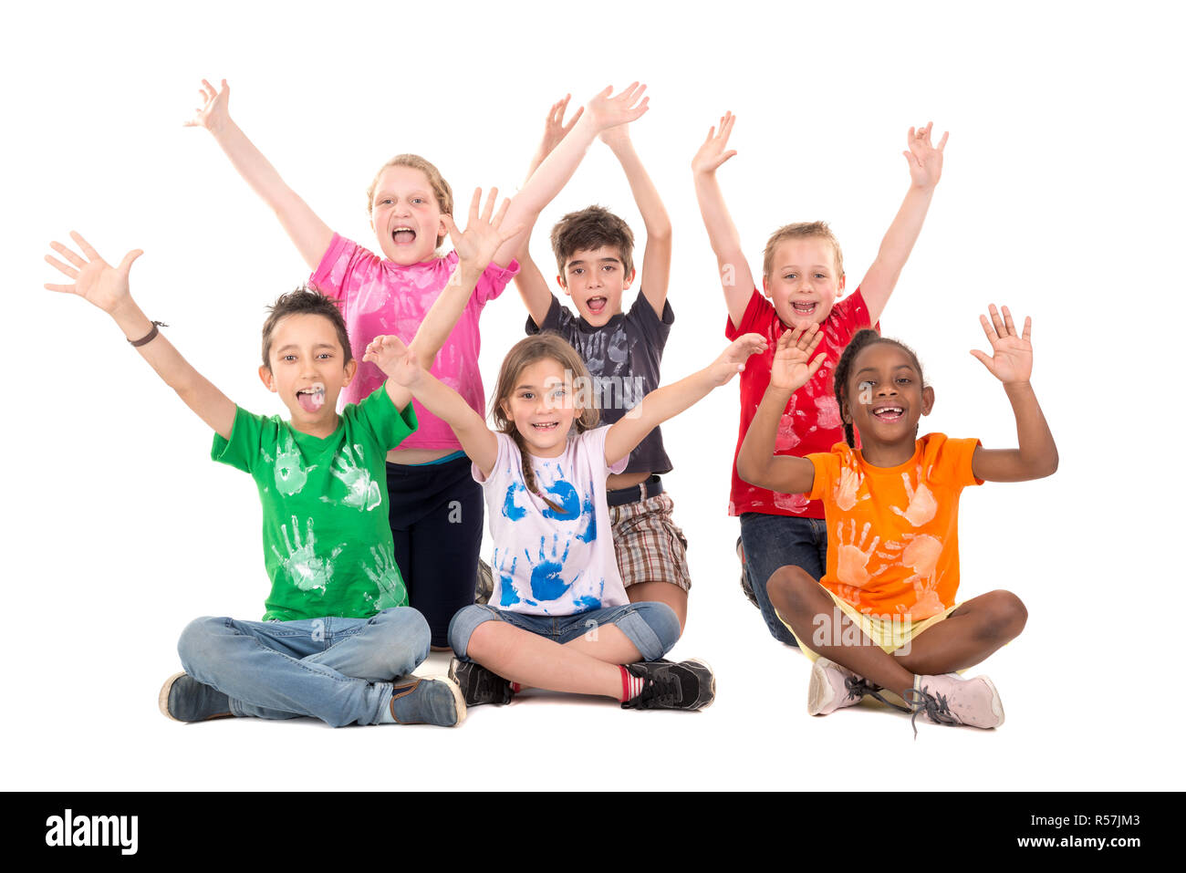 Group of happy kids Stock Photo - Alamy