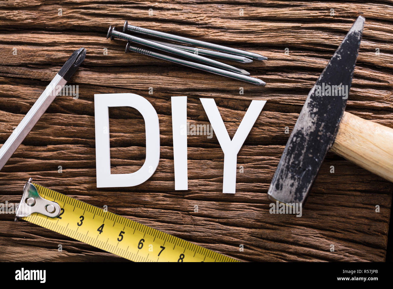 DIY Text With Worktools Stock Photo - Alamy