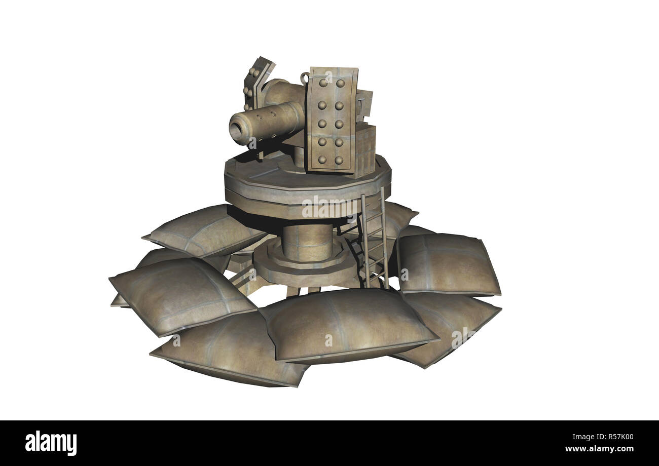 cannon stand with sandbags released Stock Photo - Alamy