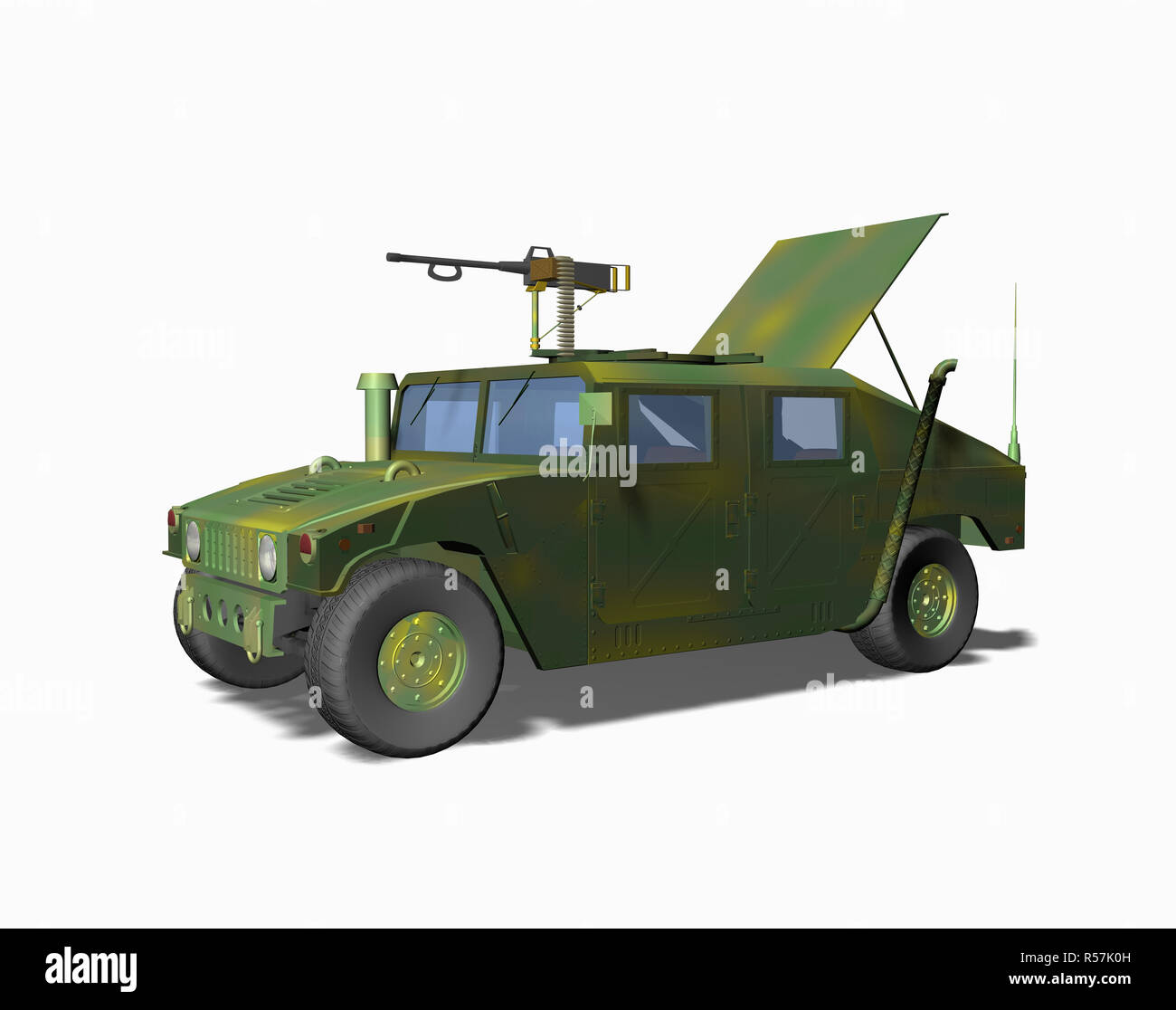 off-road vehicle of the military with machine gun released Stock Photo ...