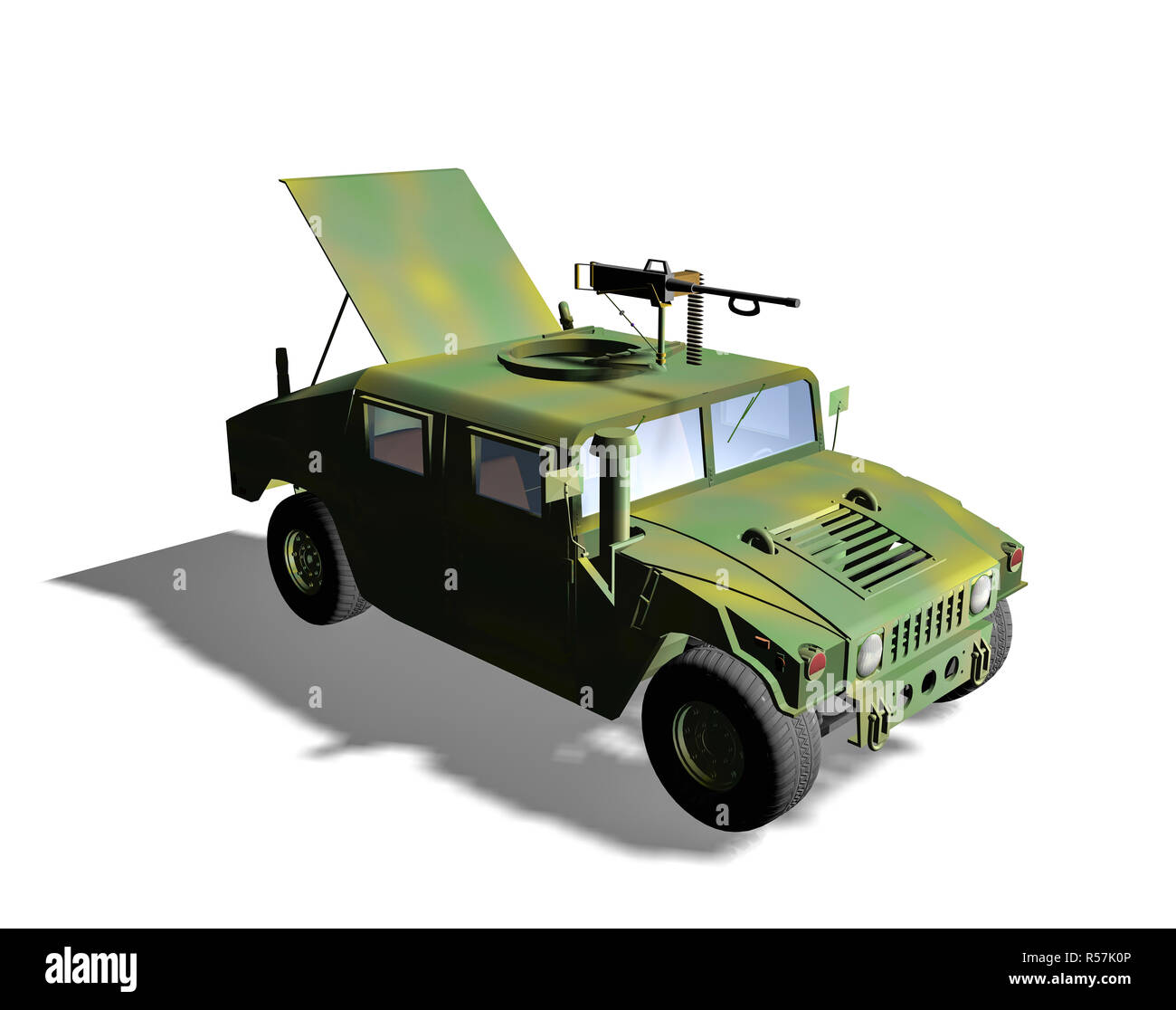 off-road vehicle of the military with machine gun released Stock Photo ...