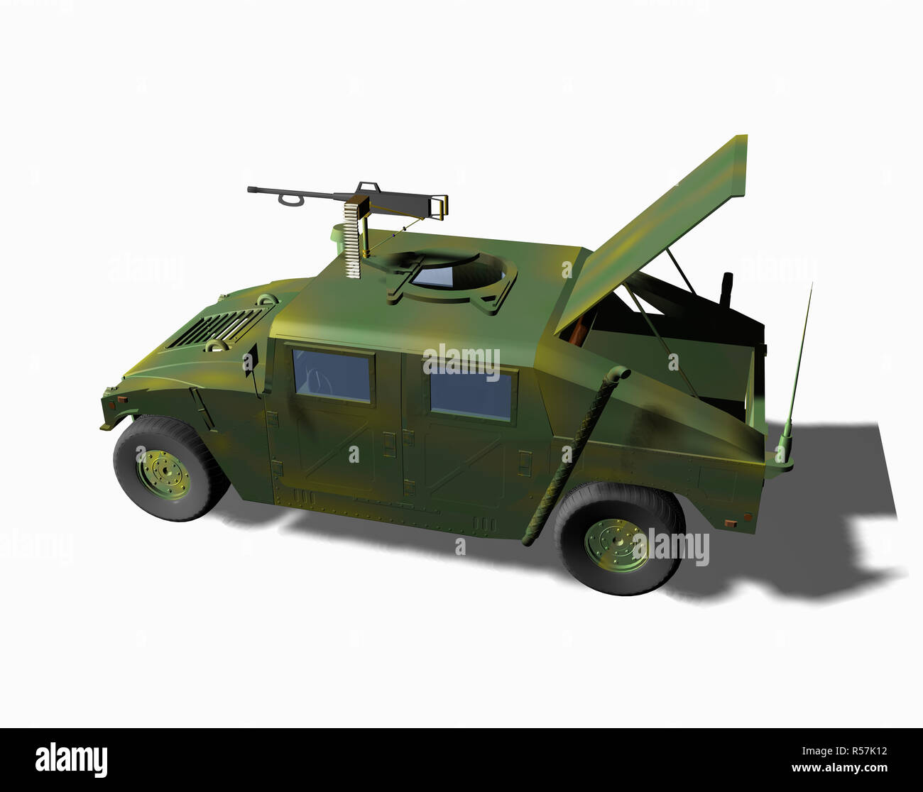 off-road vehicle of the military with machine gun released Stock Photo ...