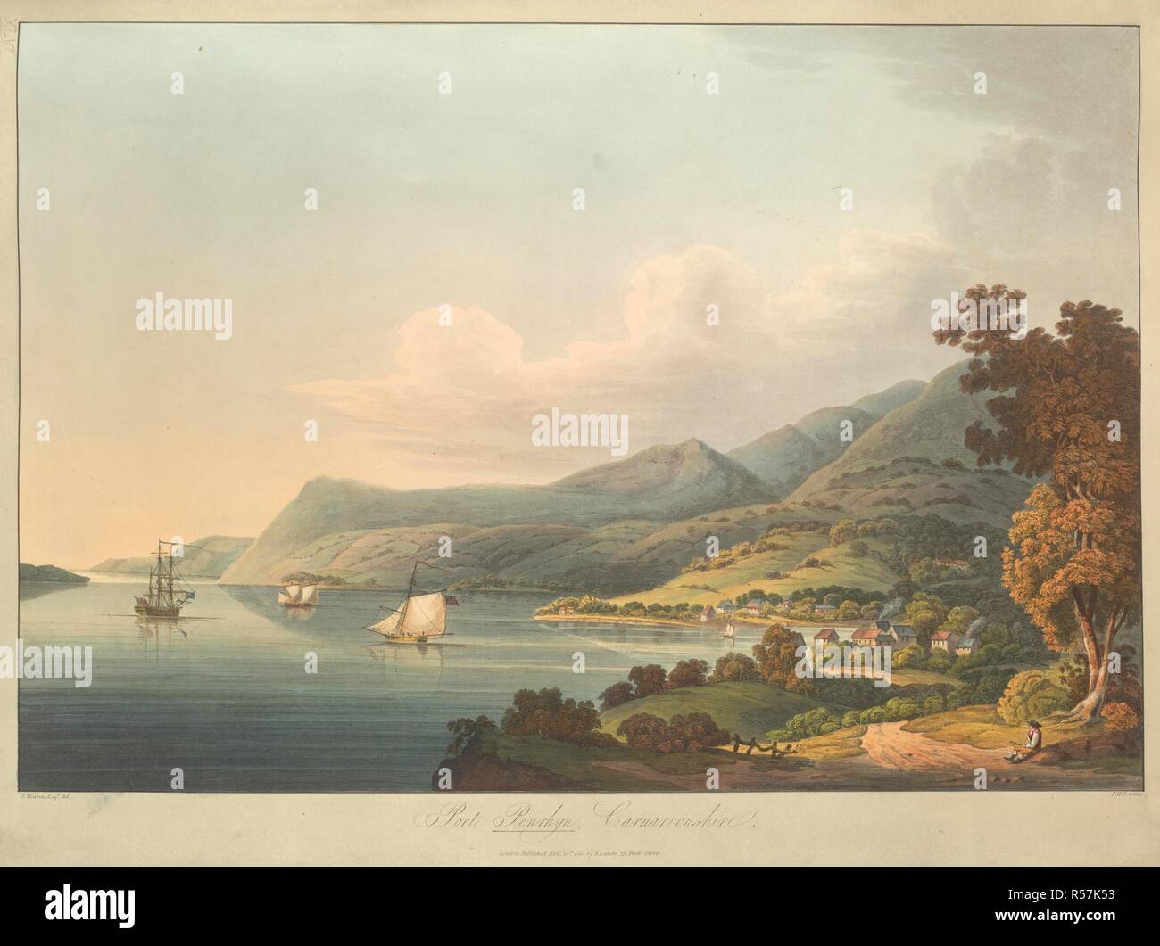 A view of Port Penrhyn, Carnarvonshire . View of Port Penrhyn ... 1810 ...