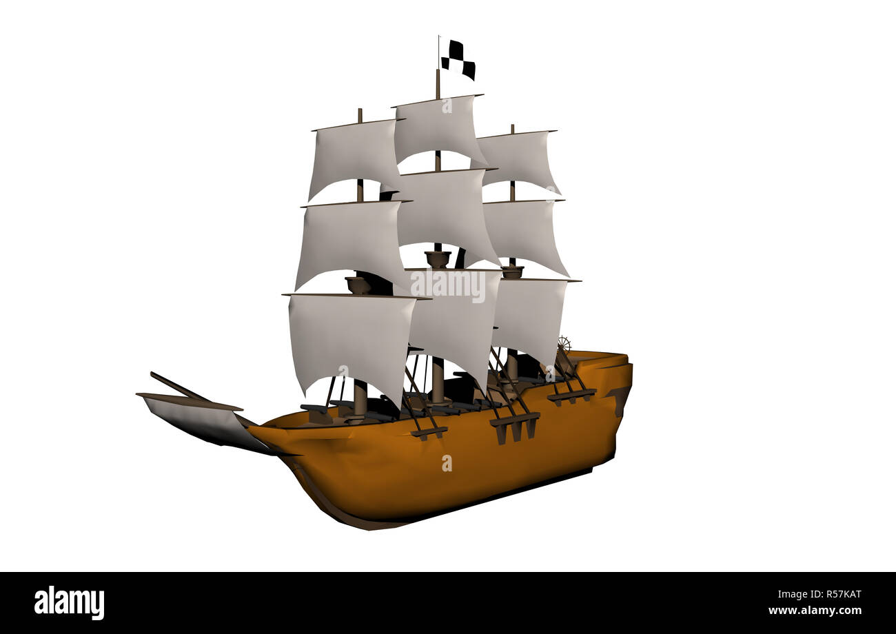 Sailing ship boat sailboat Cut Out Stock Images & Pictures - Alamy