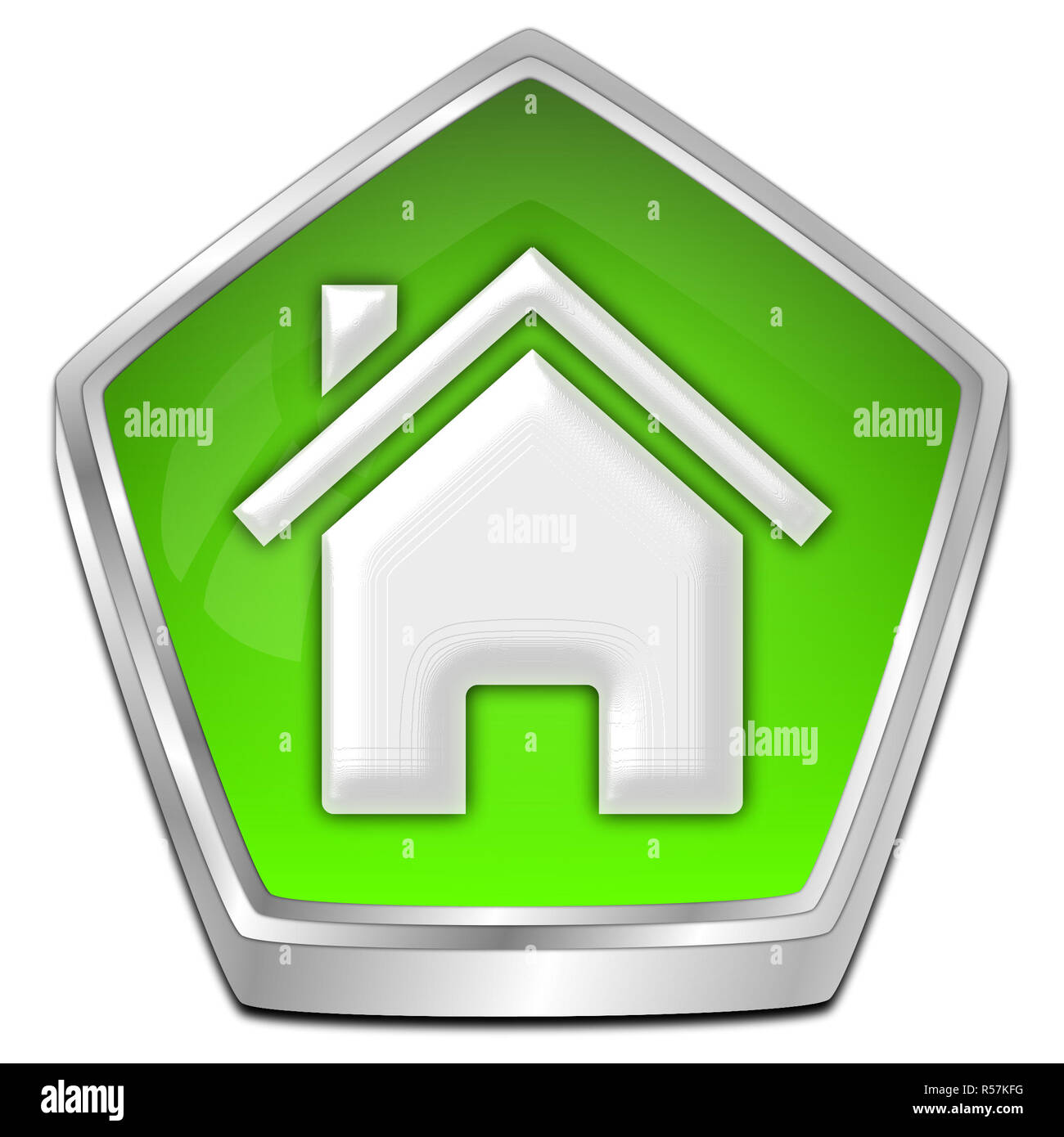 green Home Button - 3D illustration Stock Photo - Alamy