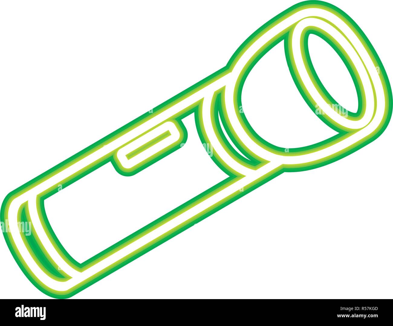 flashlight equipment on white background vector illustration neon design Stock Vector Image ...