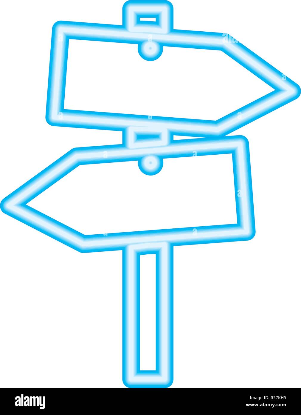 wooden guide signal on white background vector illustration neon design ...
