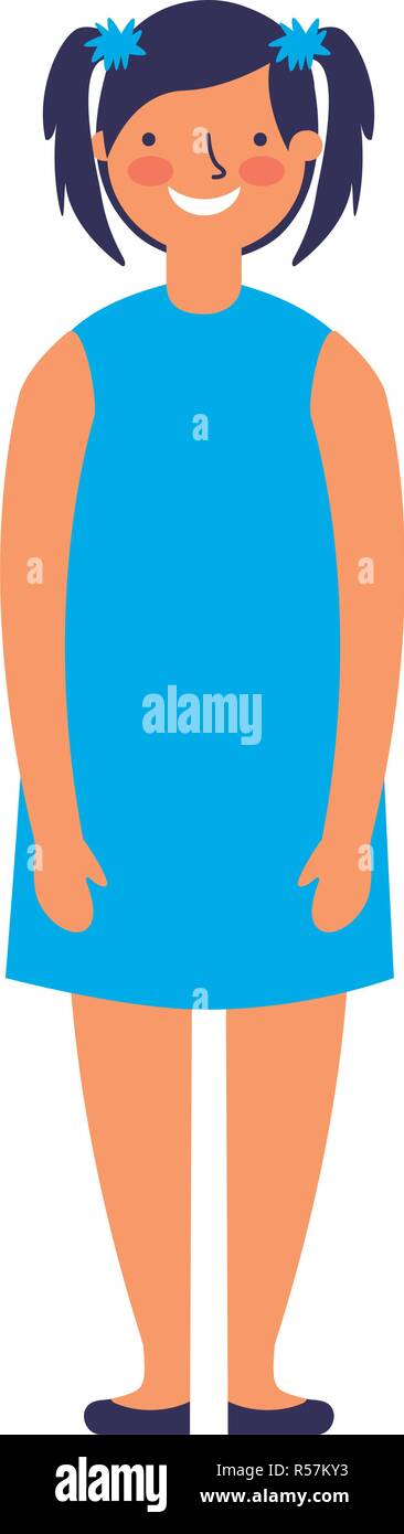 young girl standing on white background vector illustration Stock ...