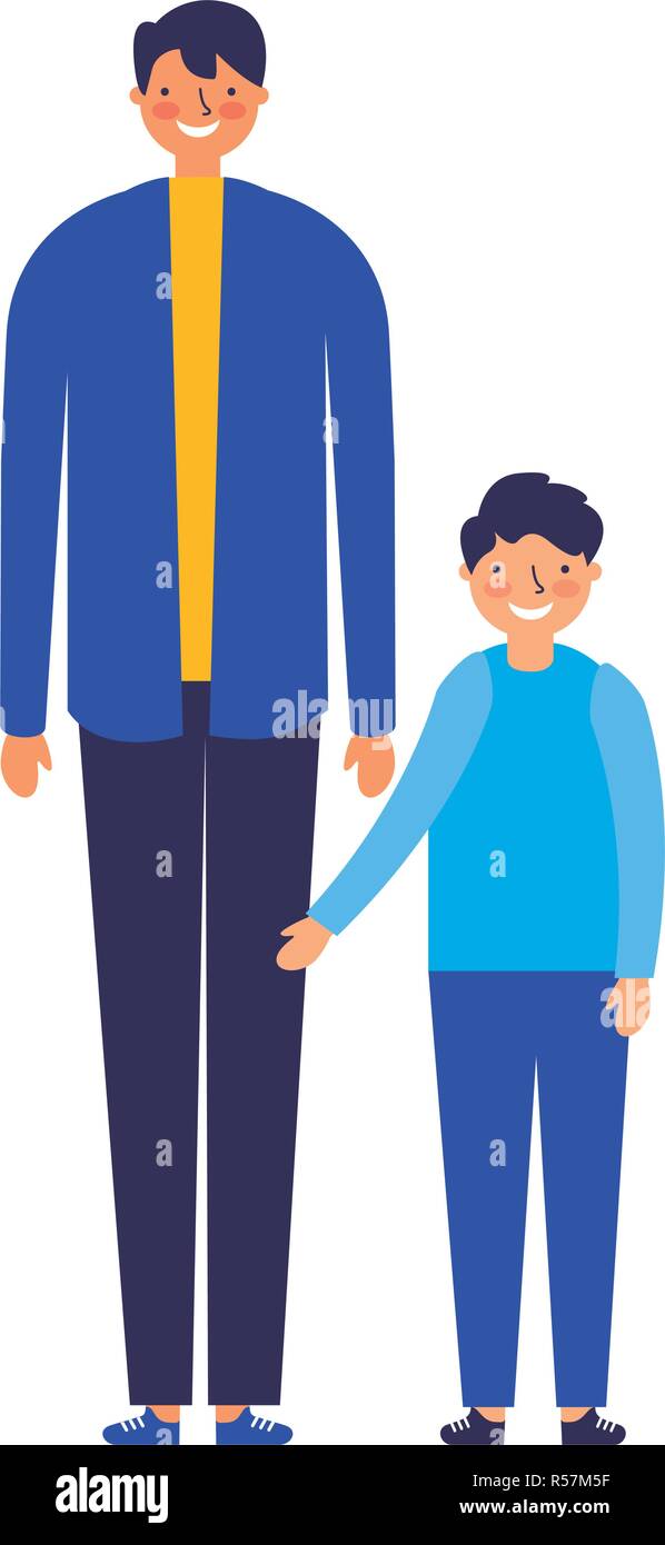 family happy father and son vector illustration Stock Vector Image ...