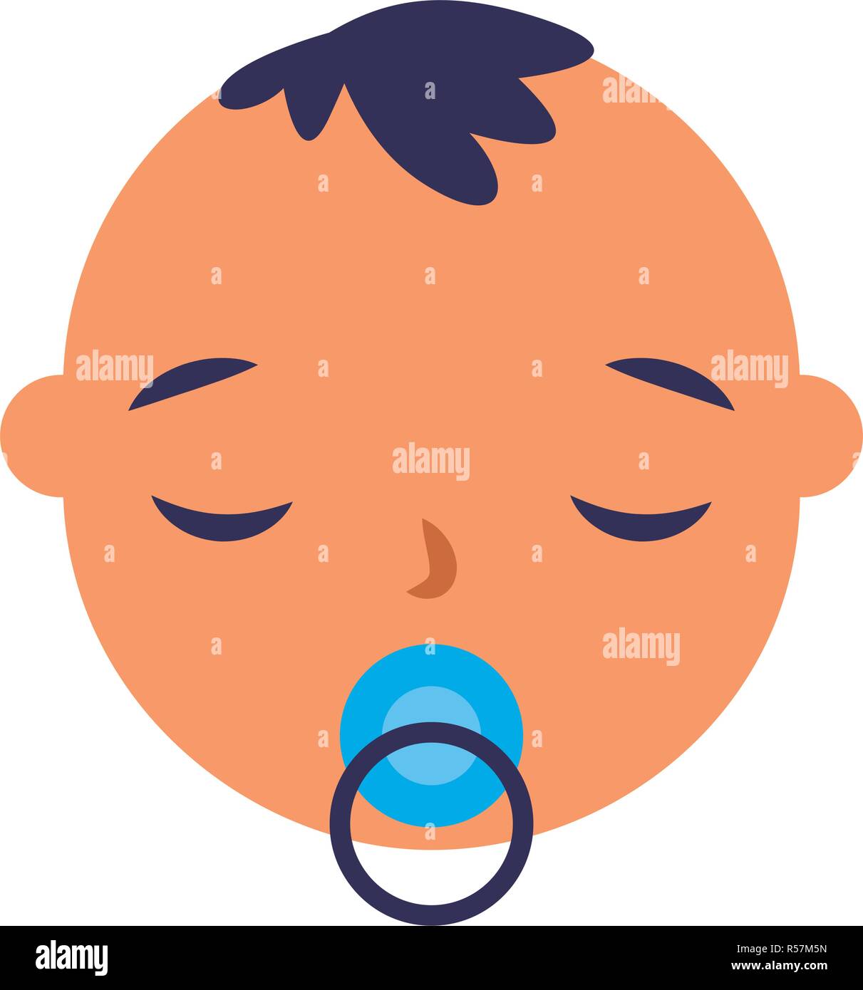 cute baby boy face with pacifier vector illustration Stock Vector Image ...