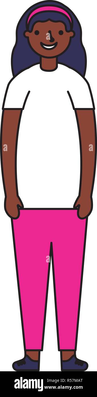 young girl standing on white background vector illustration Stock ...