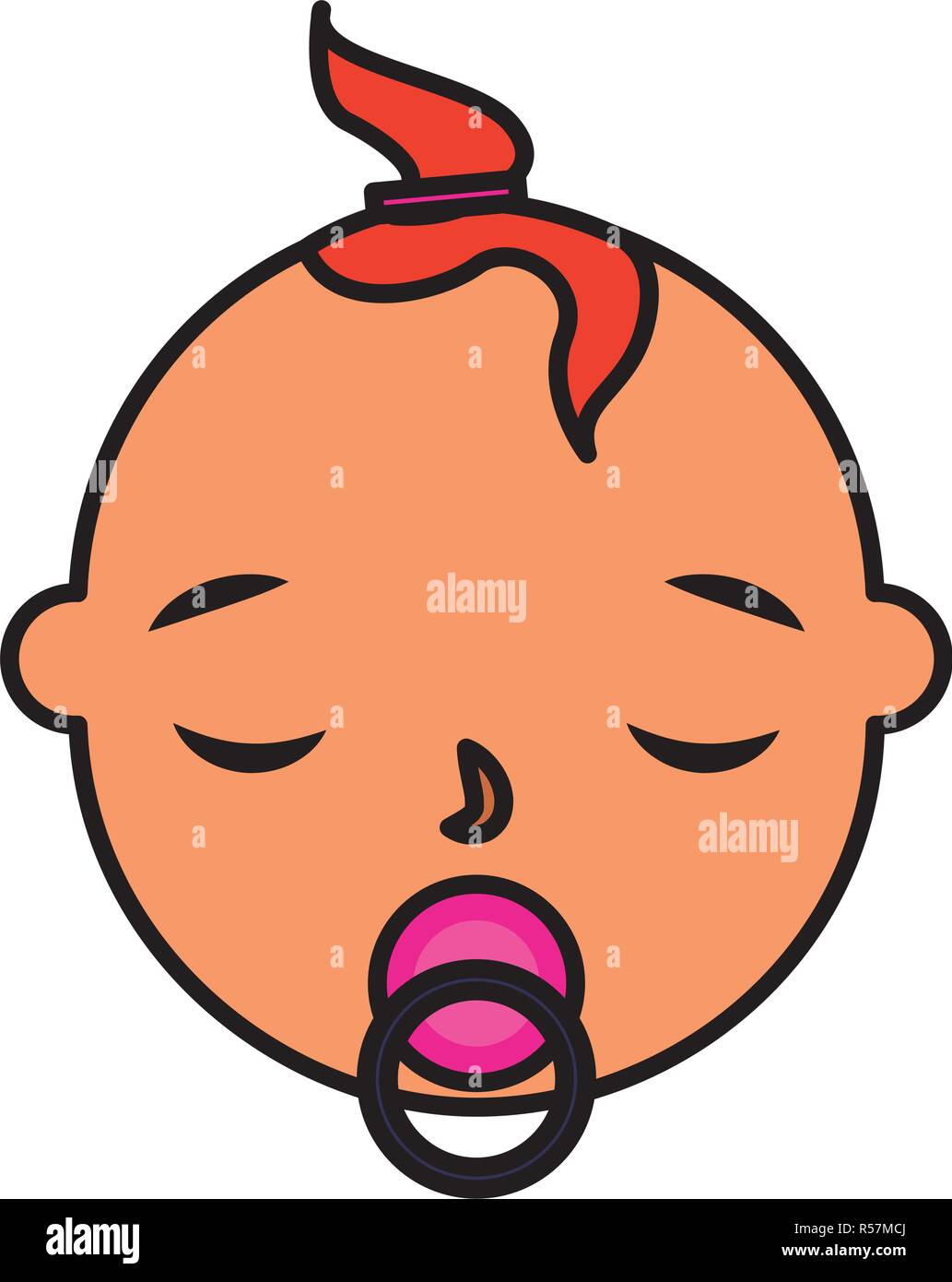 cute baby girl face with pacifier vector illustration Stock Vector ...