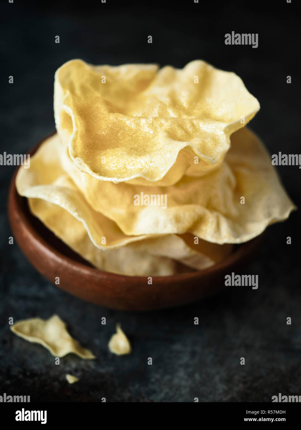 rustic indian papadum crisp Stock Photo - Alamy
