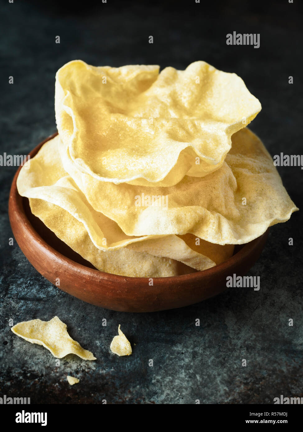 rustic indian papadum crisp Stock Photo - Alamy