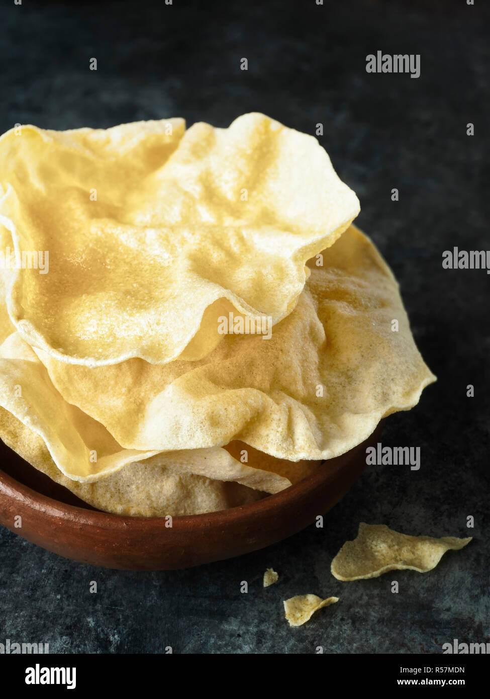 rustic indian papadum crisp Stock Photo - Alamy