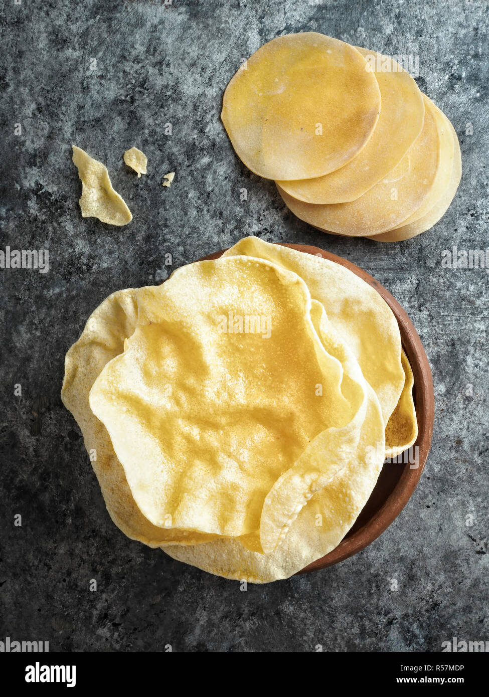 rustic indian papadum crisp Stock Photo - Alamy