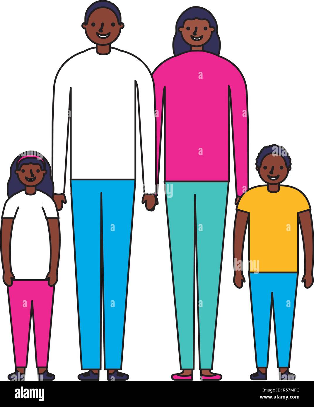 family parents and kids together vector illustration Stock Vector Image ...