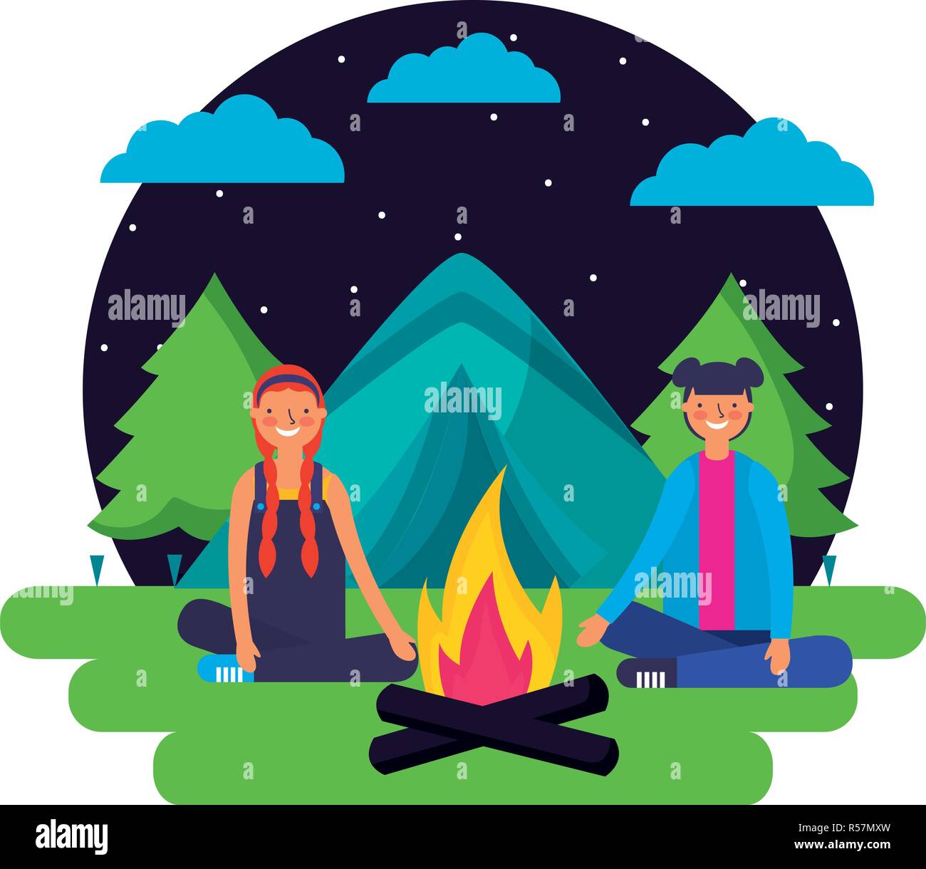 Campfire girls Stock Vector Images - Alamy