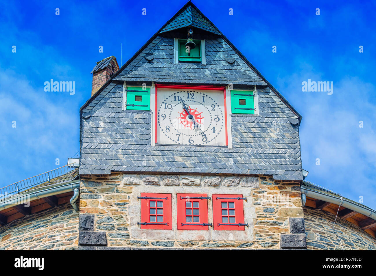 clock tower,house solingen castle Stock Photo - Alamy