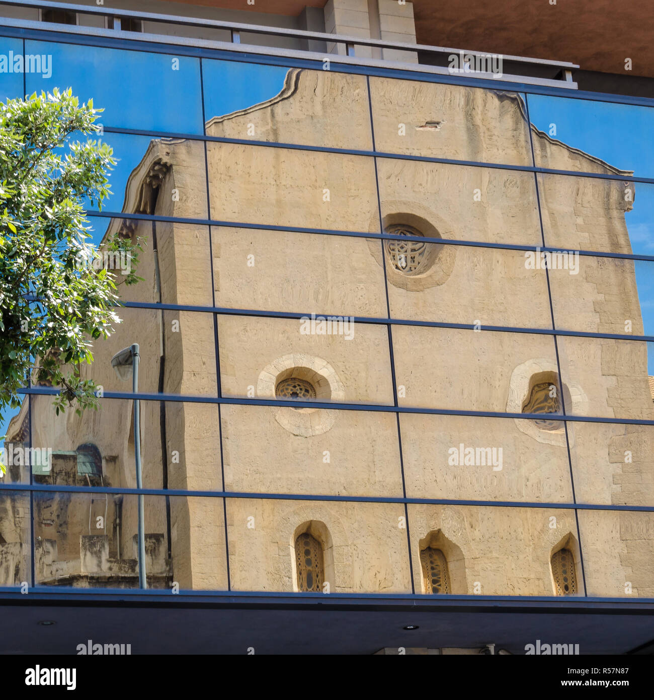 Church in the mirror Stock Photo - Alamy