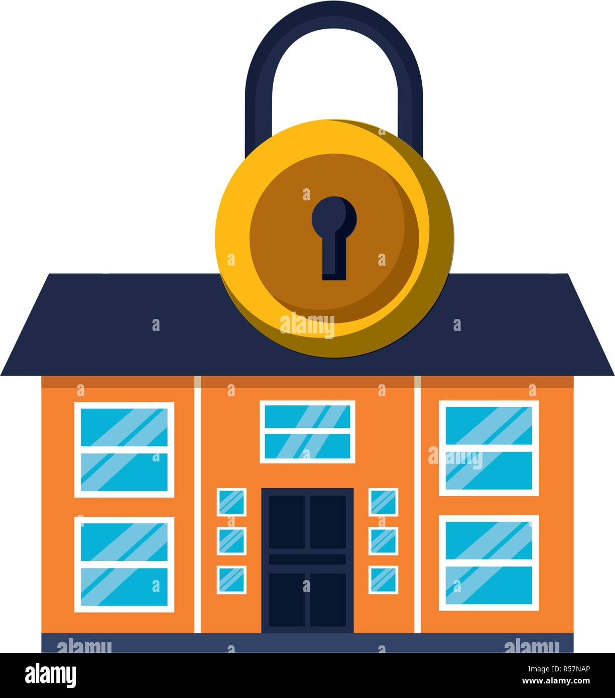 smart home security padlock white background vector illustration Stock ...