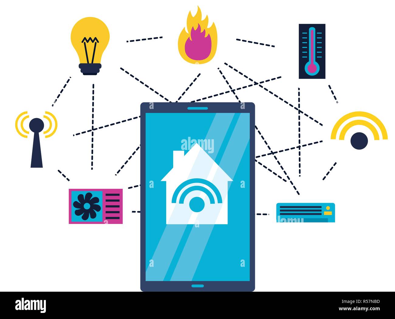 smart home smartphone application remote vector illustration Stock Vector Image & Art - Alamy