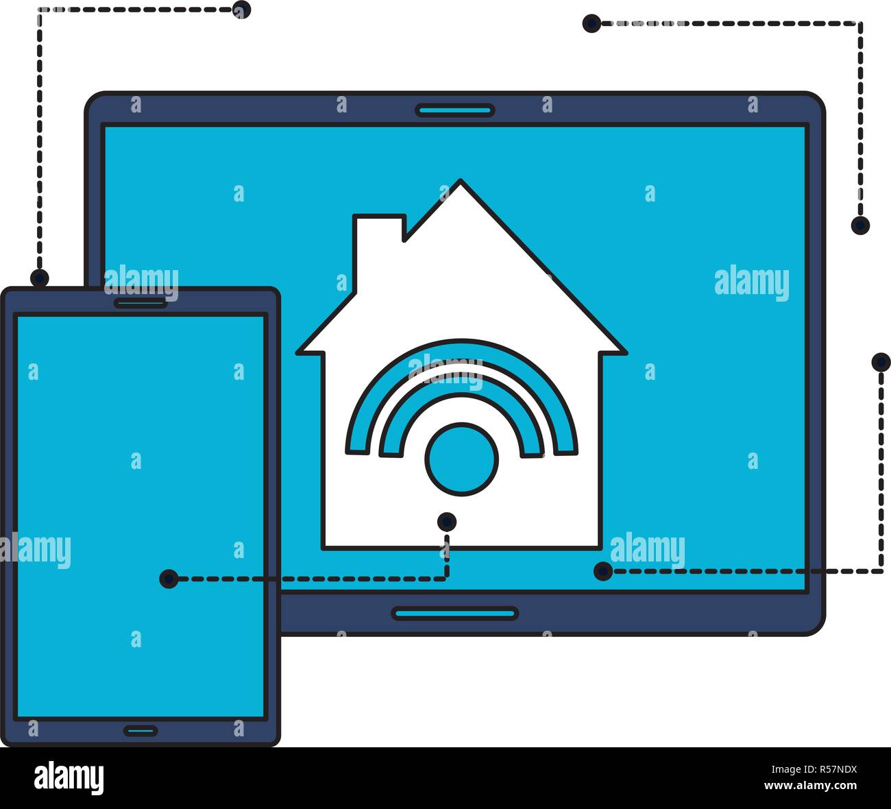smart home devices technology digital vector illustration Stock Vector ...