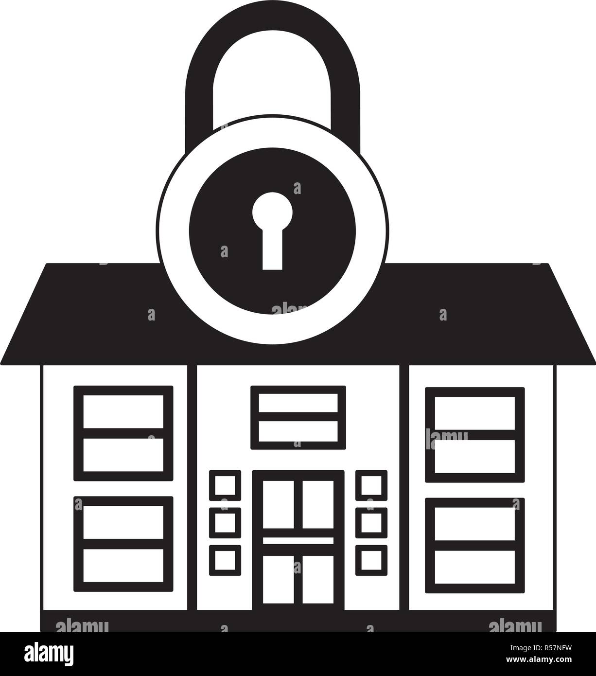 smart home security padlock white background vector illustration Stock ...
