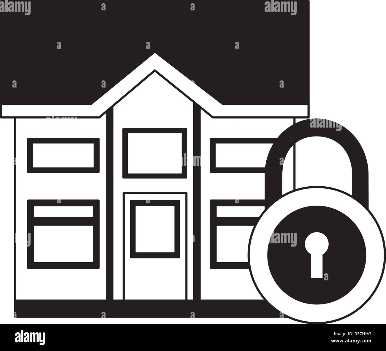 smart home security padlock white background vector illustration Stock ...