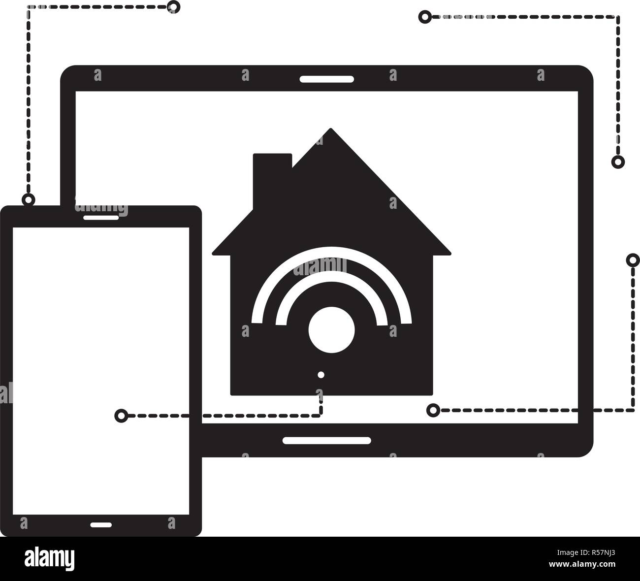 smart home devices technology digital vector illustration Stock Vector ...