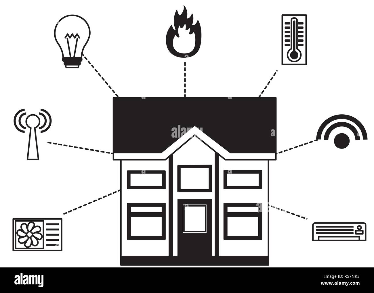 smart home smartphone monitoring control app vector illustration Stock ...