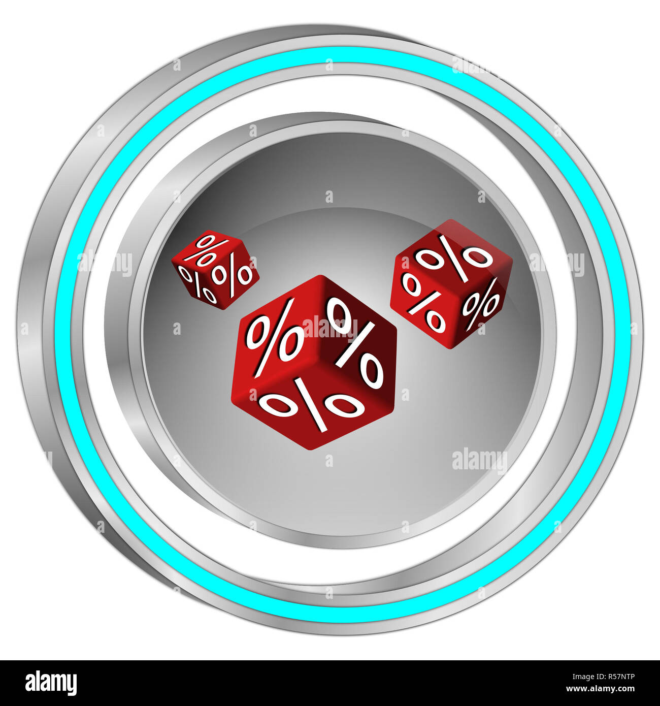 decorative silver discount button - 3D illustration Stock Photo - Alamy