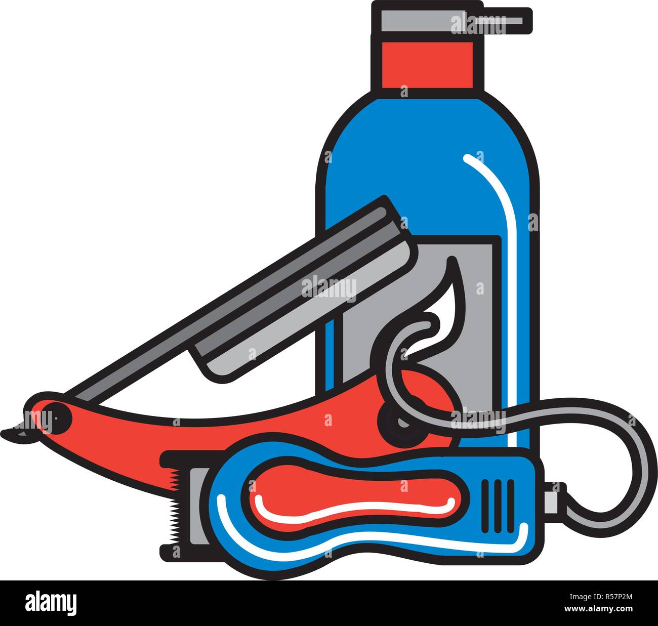 barber shop electric shaver razor and gel vector illustration Stock ...