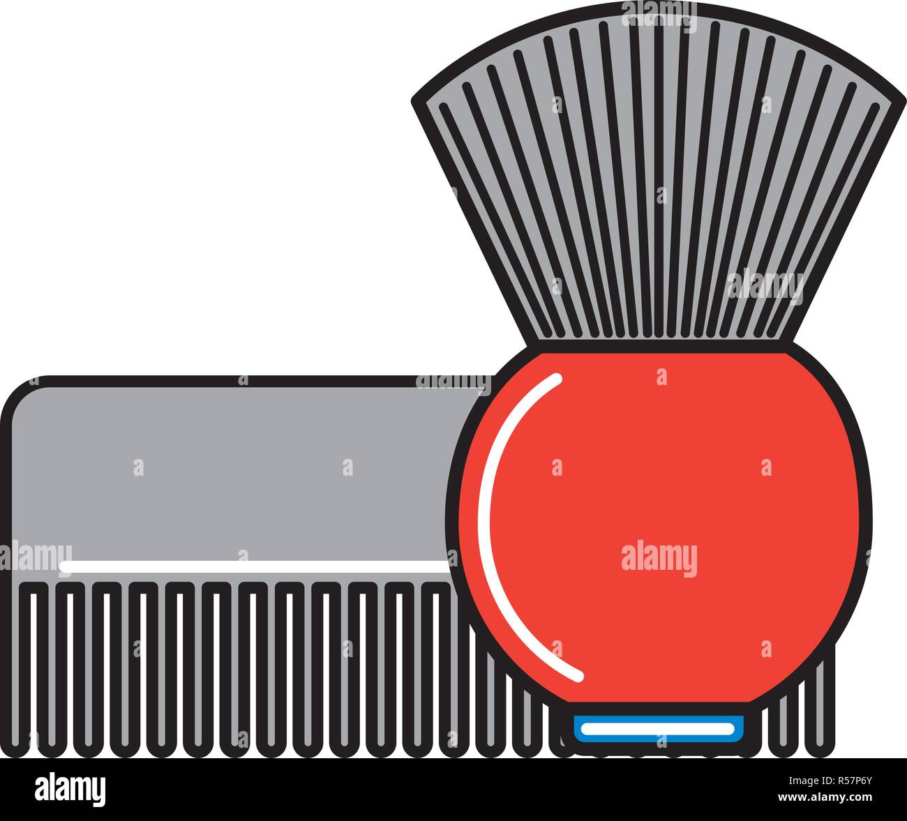 barber shop comb and brush vector illustration Stock Vector Image & Art ...