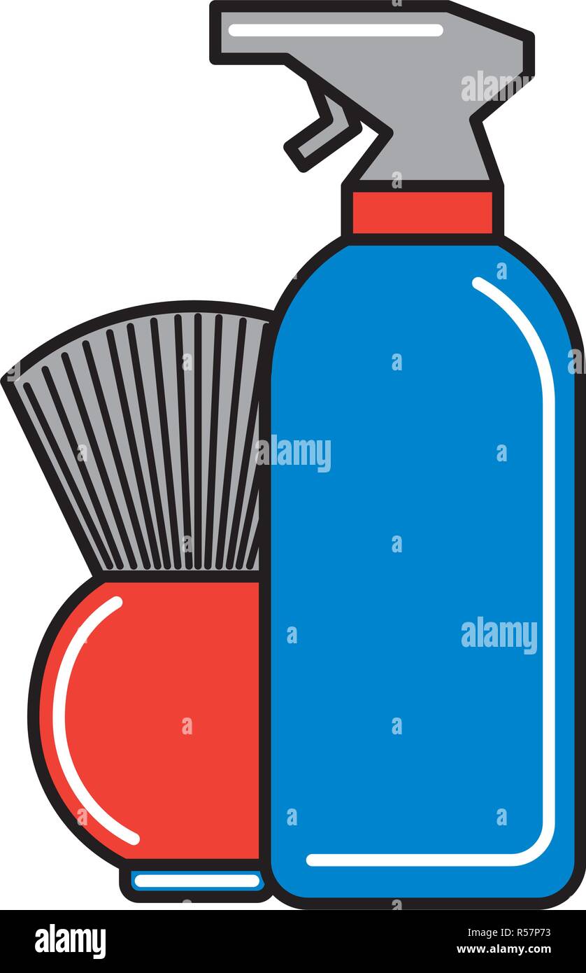 barber shop brush and spray vector illustration Stock Vector Image ...
