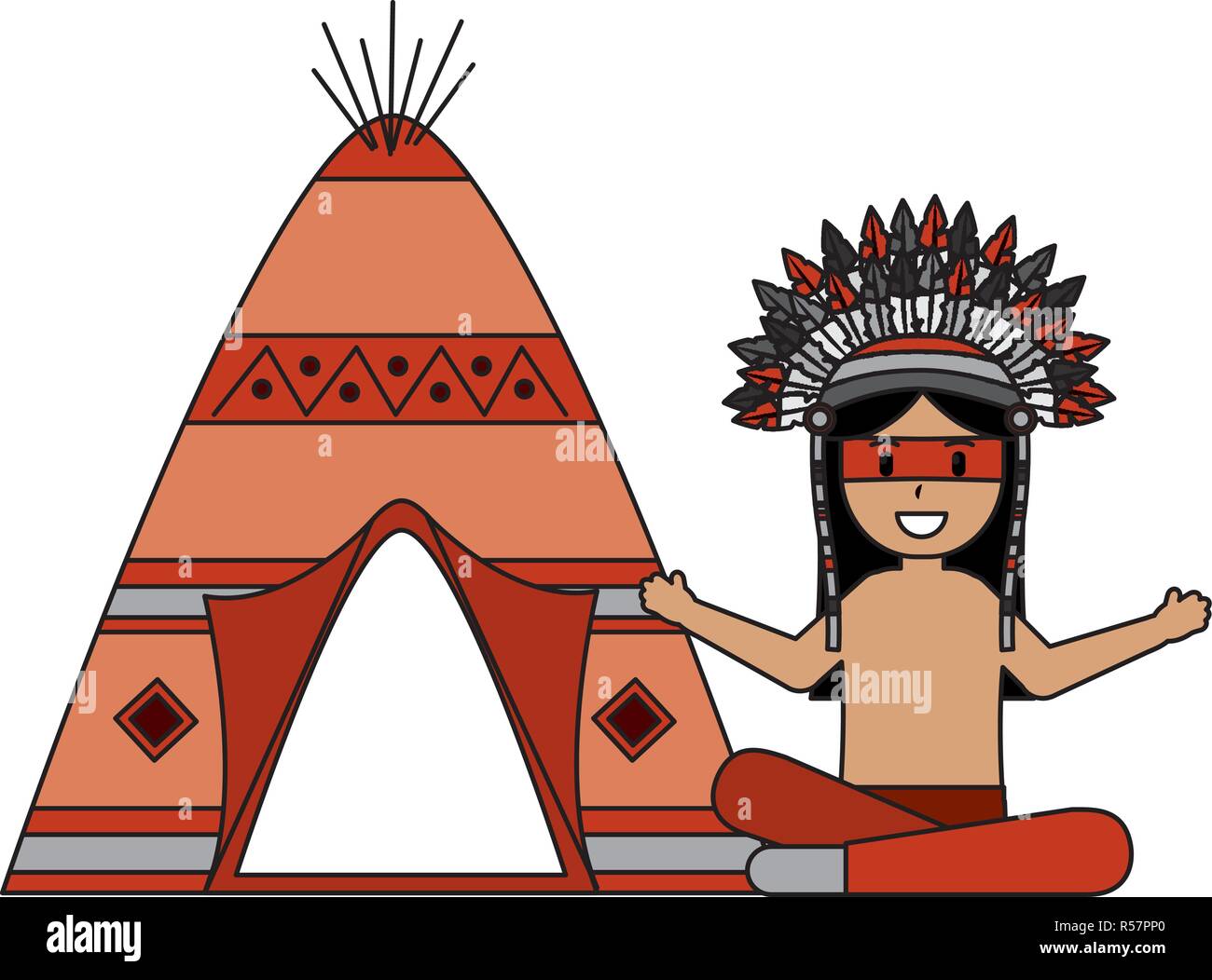 native american character Stock Vector Image & Art - Alamy