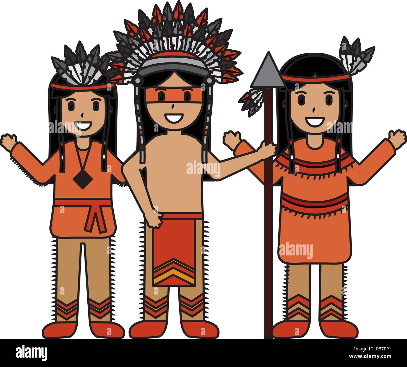 Native warriors Stock Vector Images - Alamy