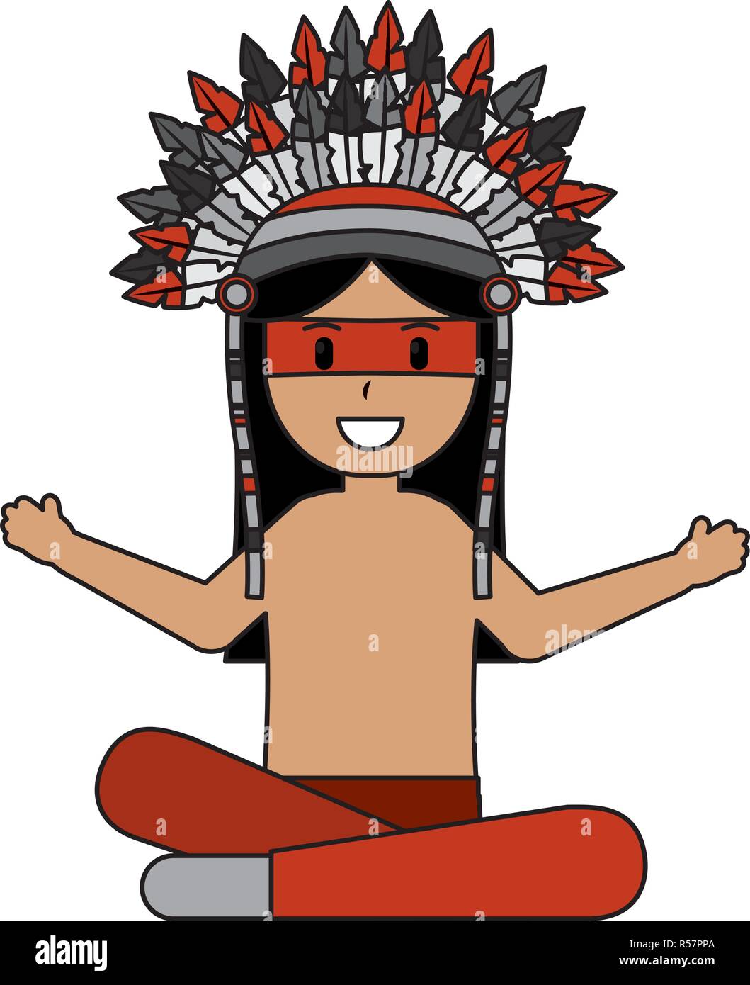 native american character Stock Vector Image & Art - Alamy
