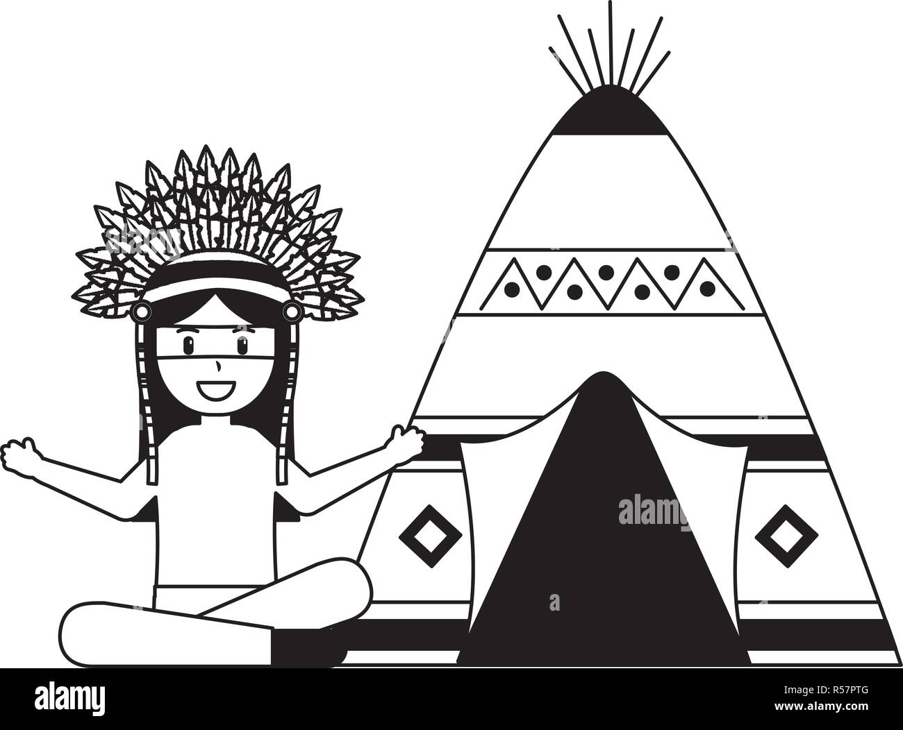 Native American Clip Art Black And White