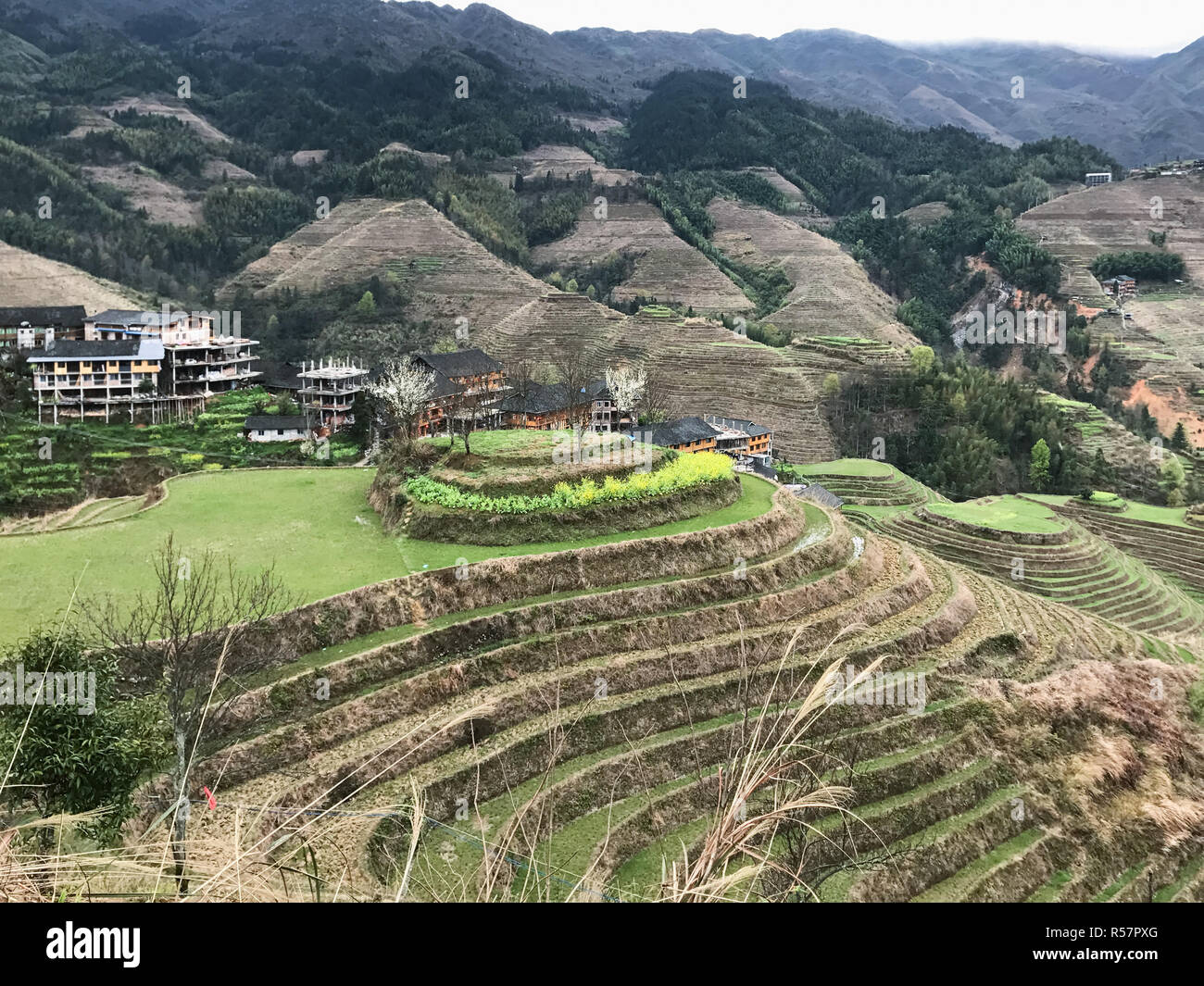 Dazhai country with villages and paddy fields Stock Photo - Alamy