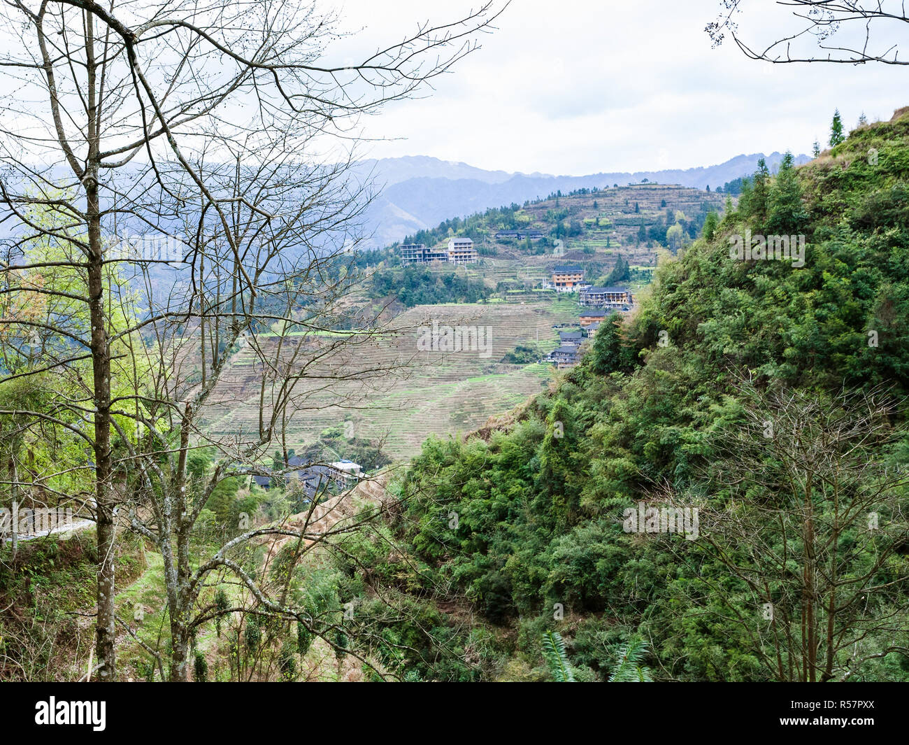 view of Dazhai country from green hills Stock Photo - Alamy
