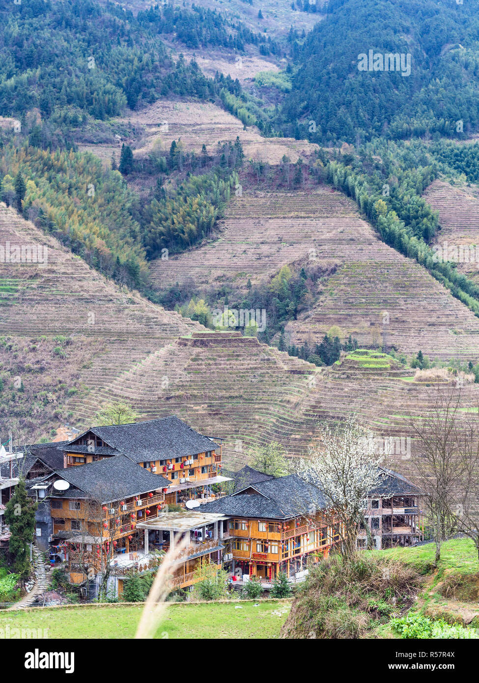 Village wooden houses longji hi-res stock photography and images - Alamy