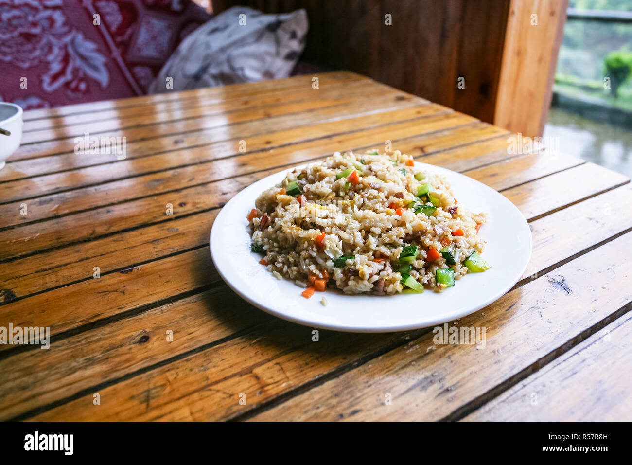 portion of fried rice with vegetables Stock Photo - Alamy