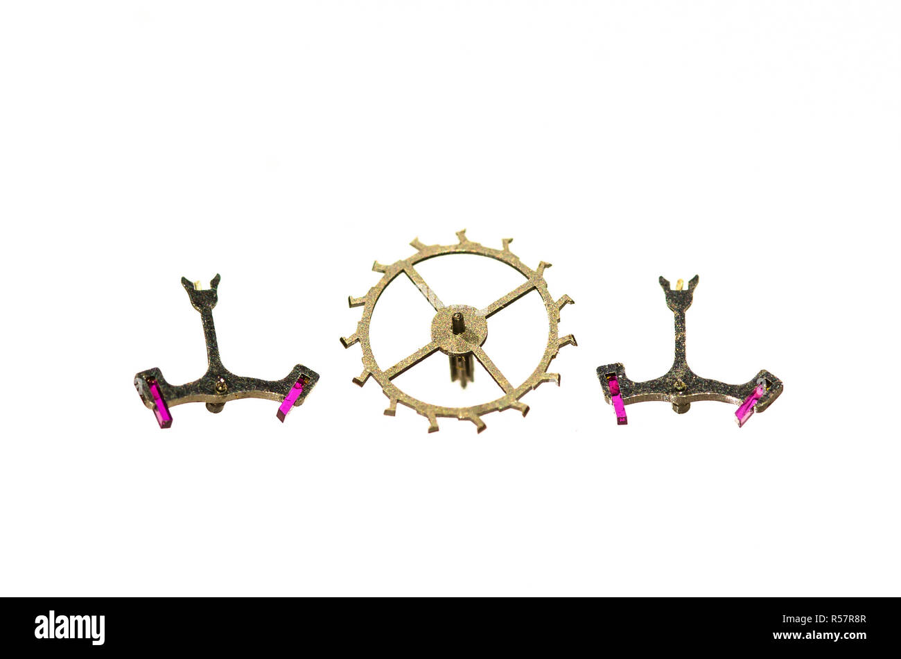 Watch Parts: Two Vintage Metallic Pallet Forks and Escape Wheel on ...